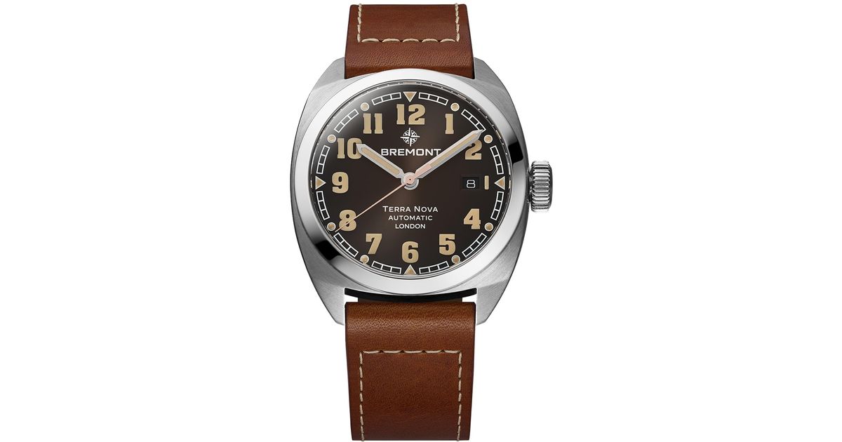 Bremont Stainless Steel And Leather Terra Nova Field Watch in Green for ...