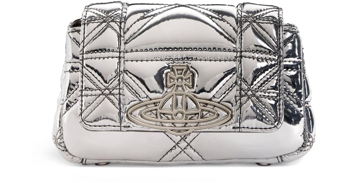 Vivienne Westwood Small Metallic Hazel Shoulder Bag in Gray | Lyst
