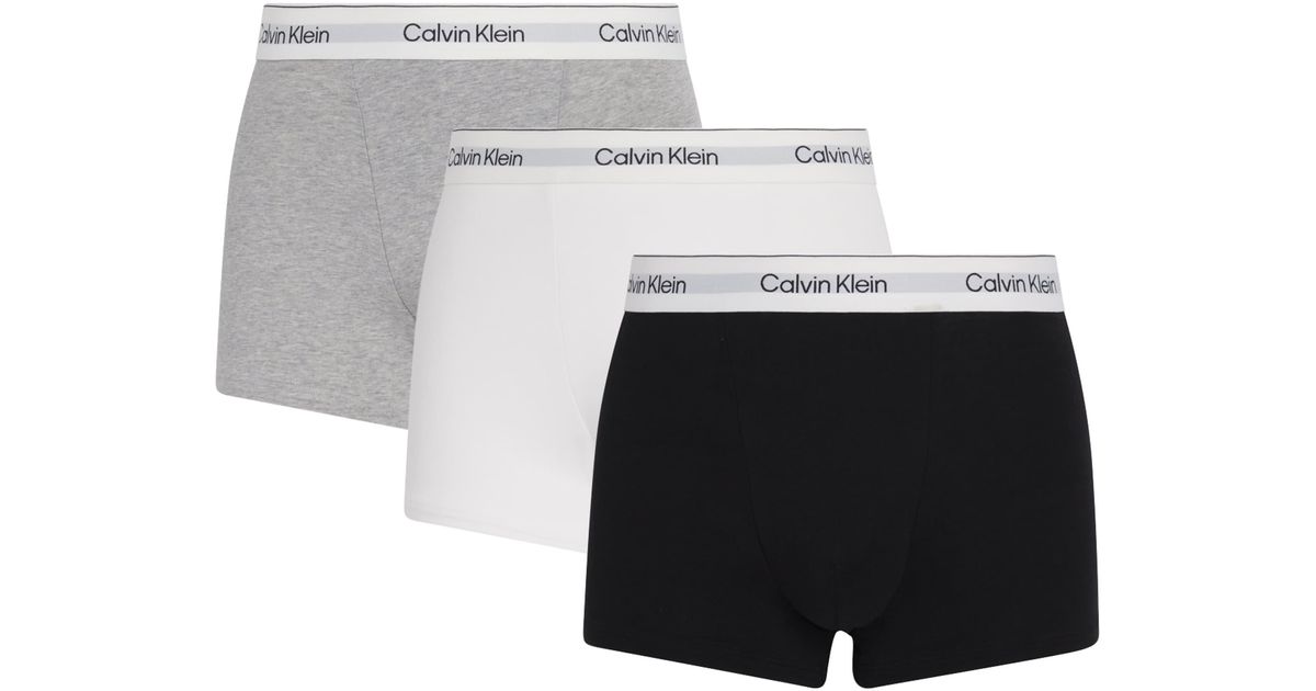 Calvin Klein Cotton Stretch Icon Trunks in White for Men | Lyst