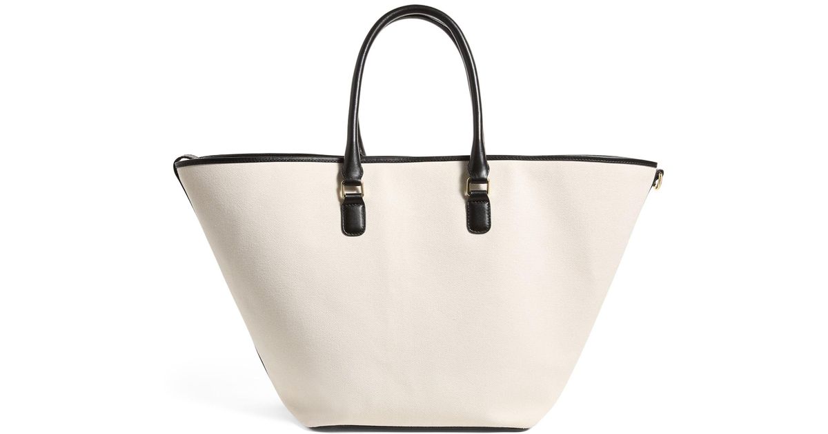 Harrods Large Canvas Slouchy Tote Bag in White | Lyst