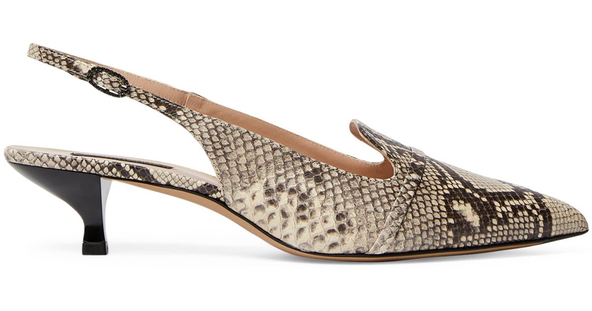 Marina Rinaldi Snake Print Pumps in Metallic | Lyst