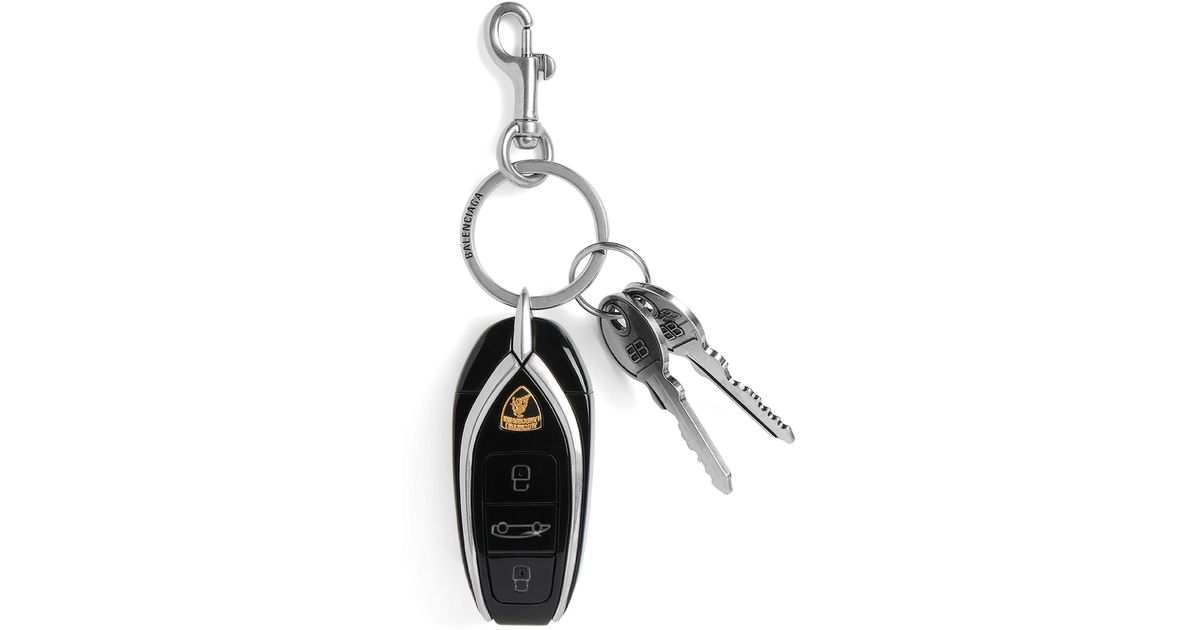 Balenciaga X Lamborghini Car Key Charm Keyring in White | Lyst