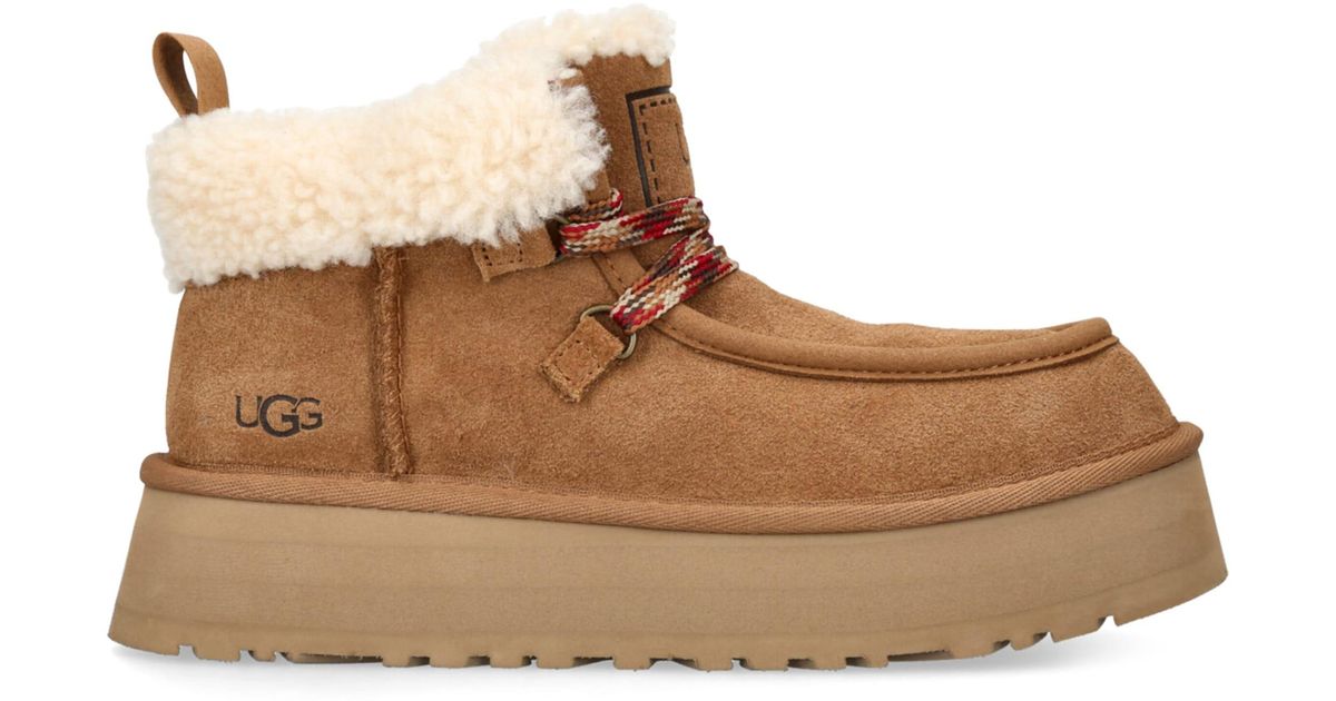 UGG Suede Funkarra Cabin Flatform Boots 45 in Brown | Lyst