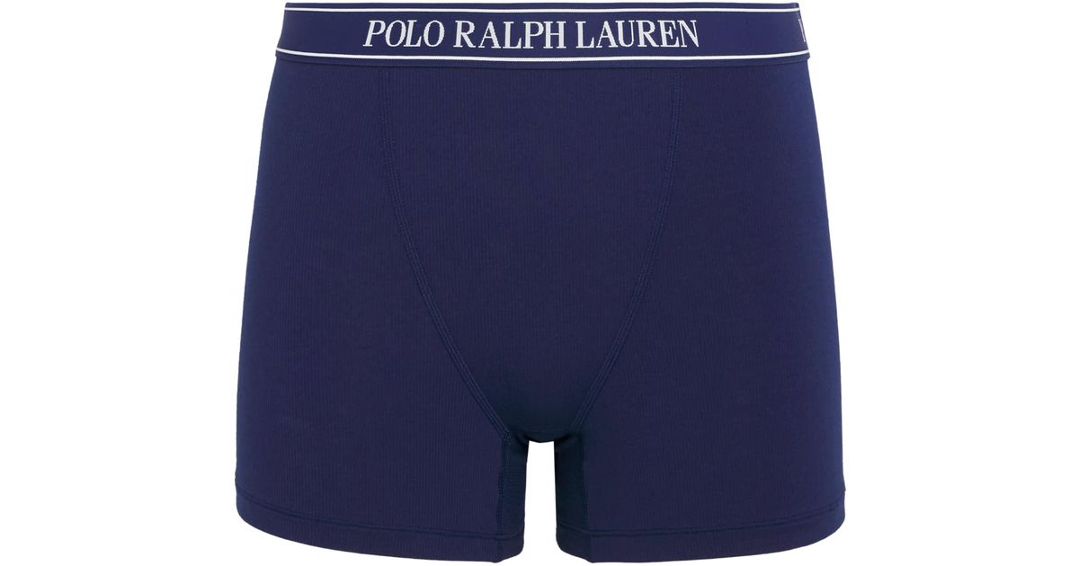 Polo Ralph Lauren Cotton-Blend Logo Boxers in Blue | Lyst