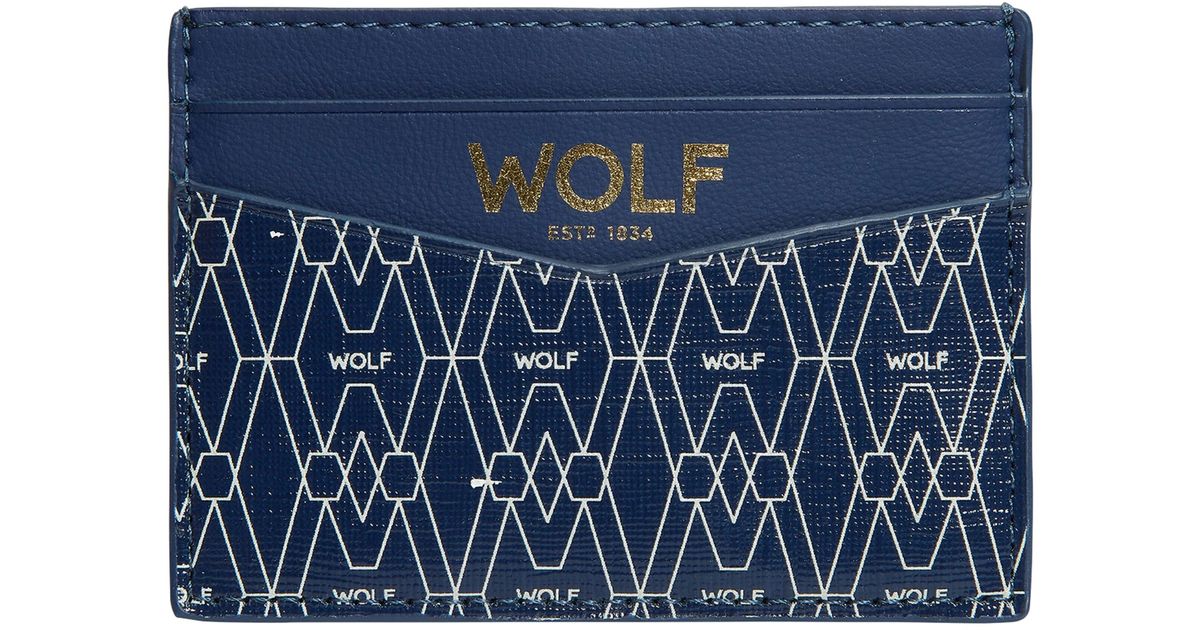 Wolf Signature Card Holder in Blue | Lyst