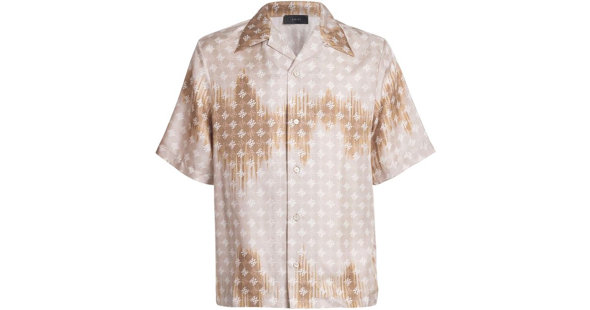 Amiri Bleach-Detail Monogram Shirt in White for Men | Lyst