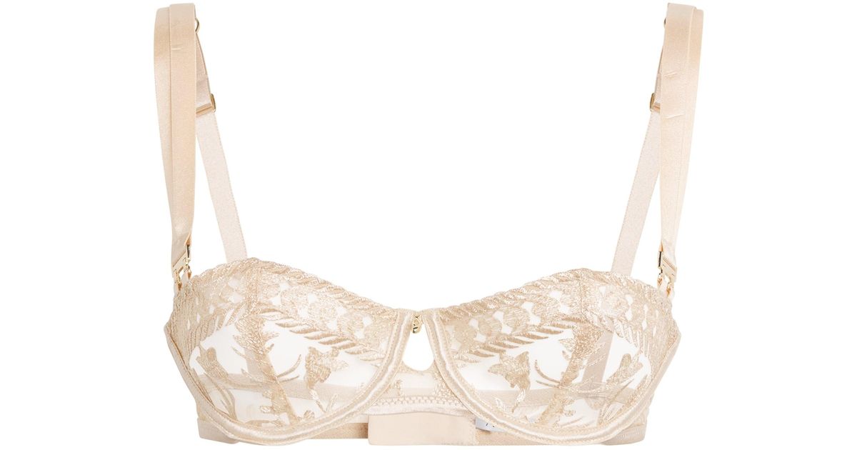 Aubade Embroidered Magnetic Spell Half-Cup Bra in Natural | Lyst UK