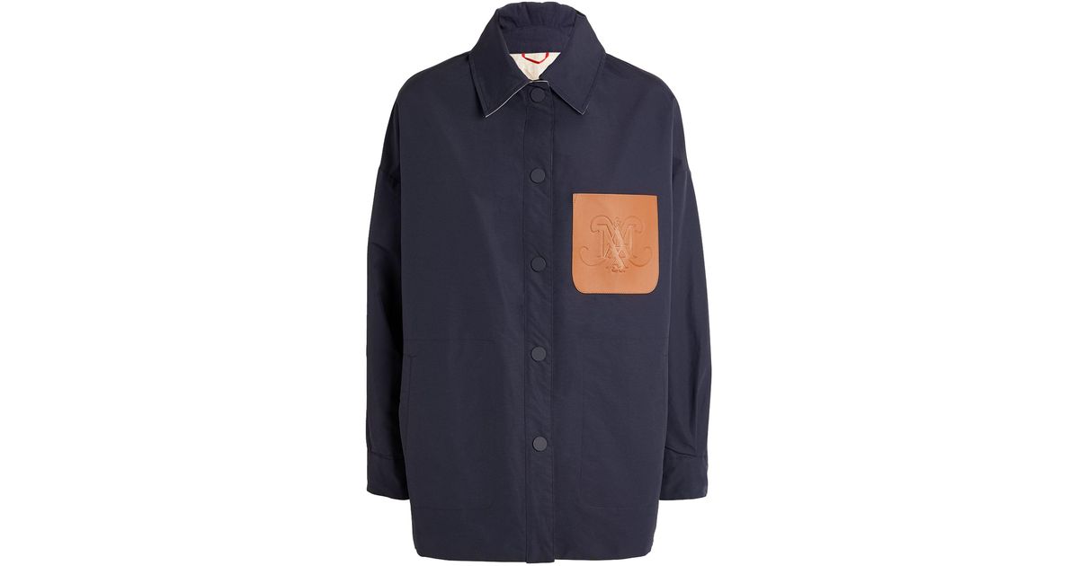 MAX&Co. Oversized Reversible Ripa Jacket in Blue | Lyst