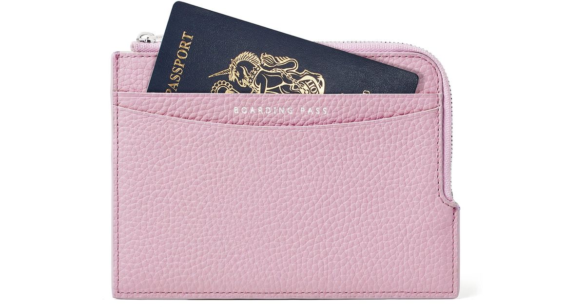 Aspinal of London Leather Zipped Travel Wallet in Purple for Men | Lyst UK