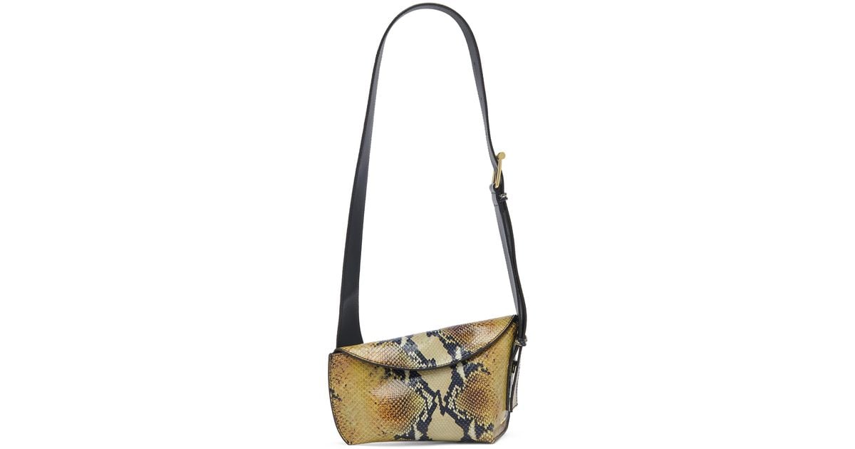 McQueen Python-Effect Leather T-Bar Sling Cross-Body Bag in White | Lyst UK