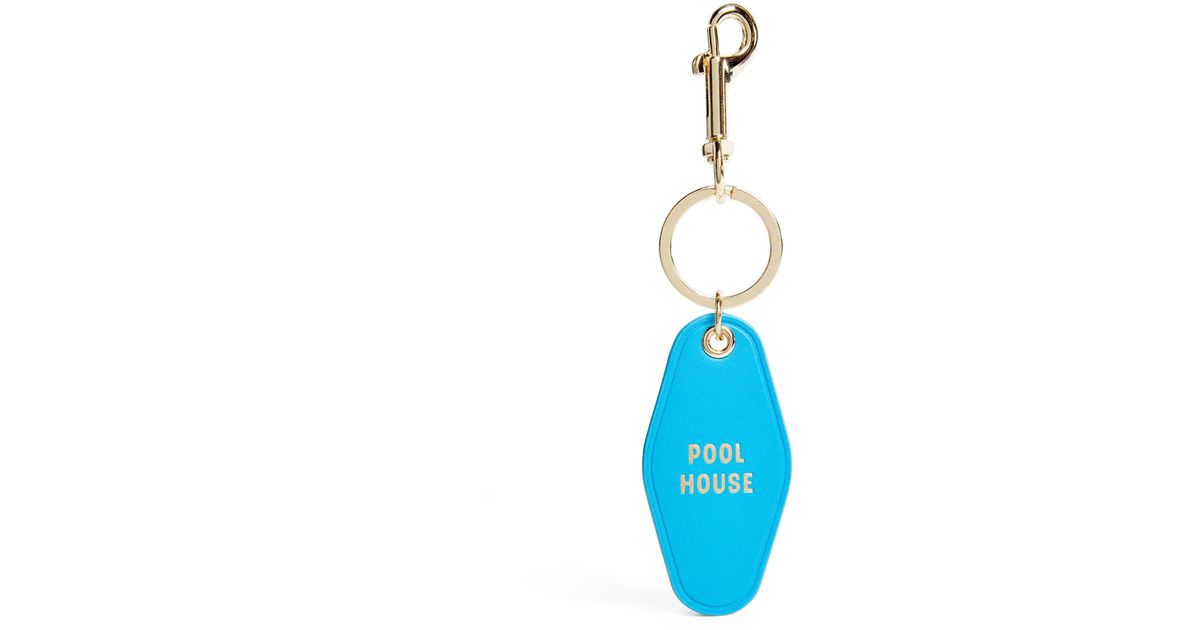 Harrods Leather Pool House Keyring in Blue | Lyst