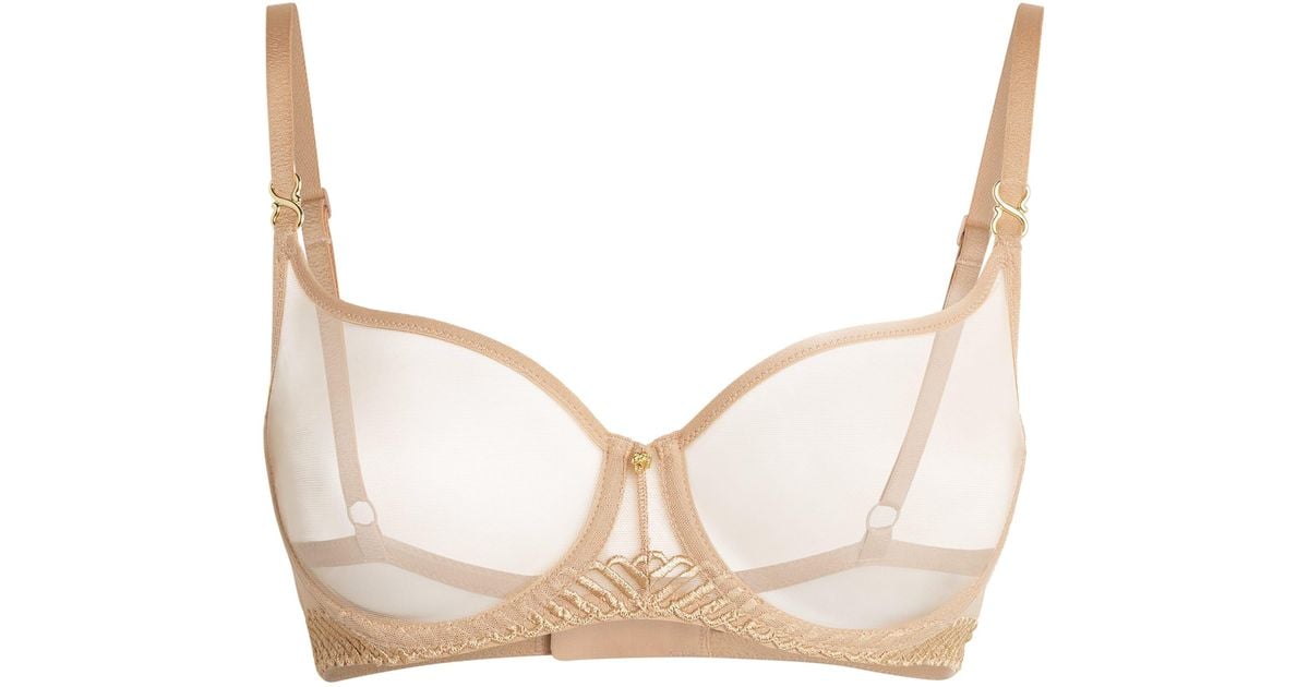 Aubade Sheer Emotion Underwired Half-Cup Bra in Natural | Lyst