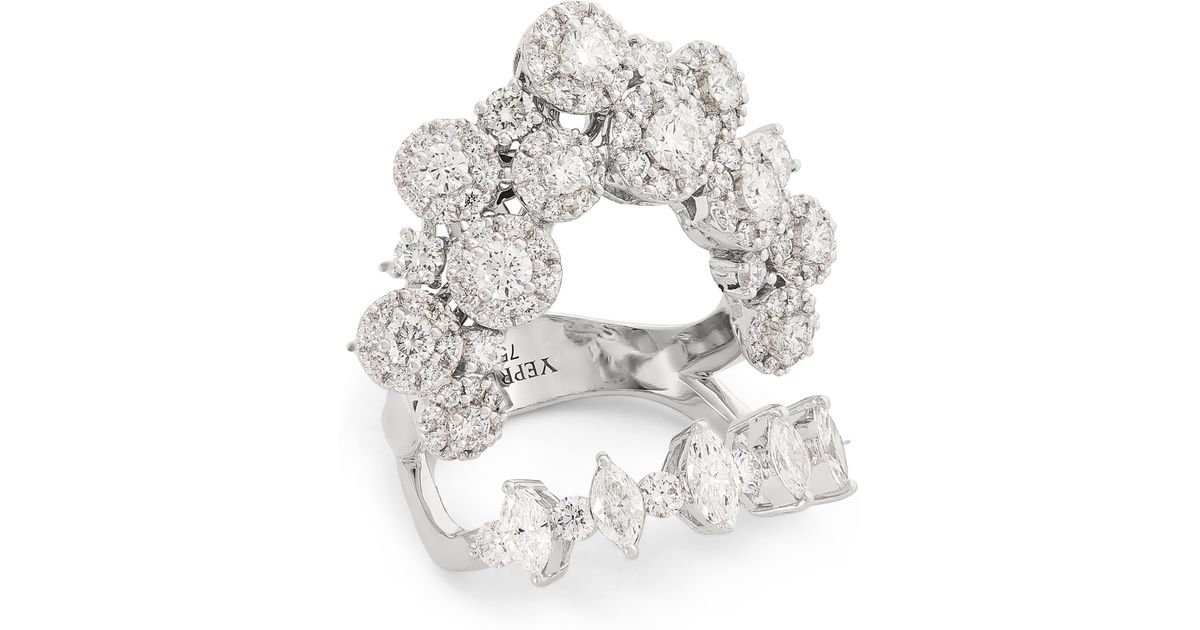 YEPREM And Diamond Arch Ring in White | Lyst