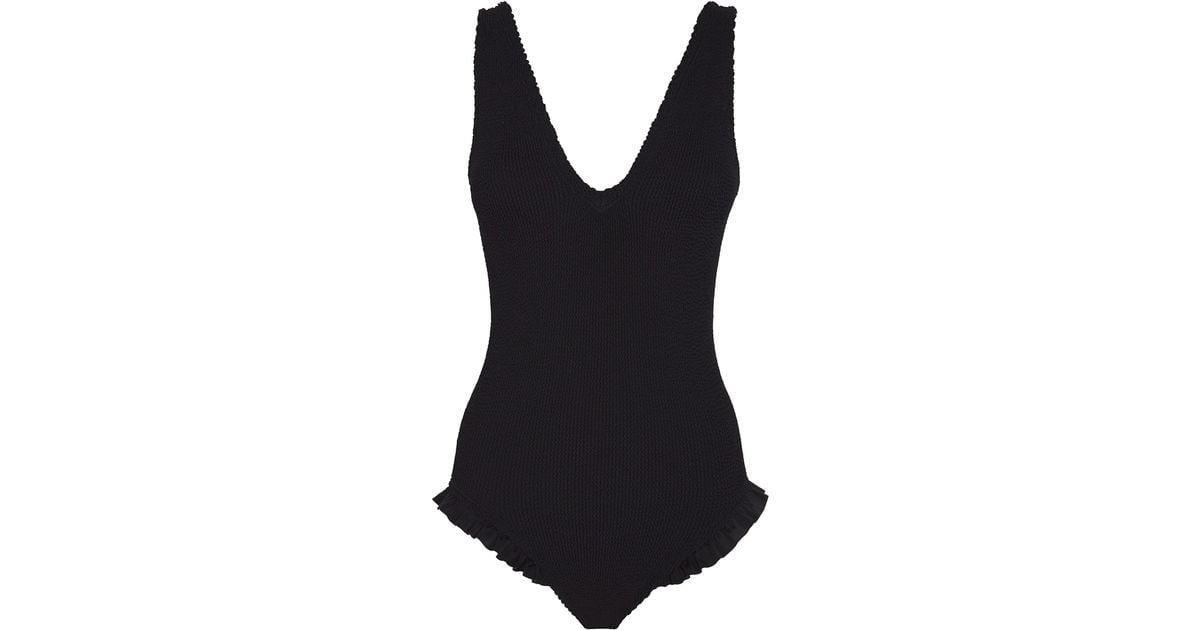 Hunza G Lisa Swimsuit in Black | Lyst