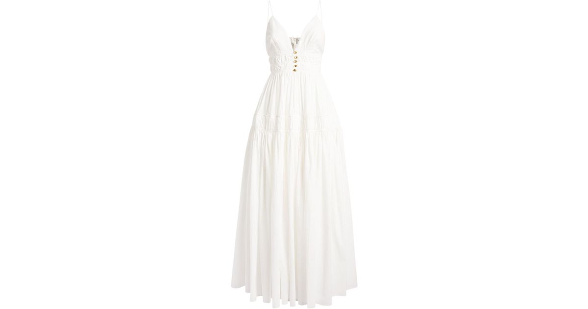 Aje Tiered Grace Maxi Dress In White Lyst