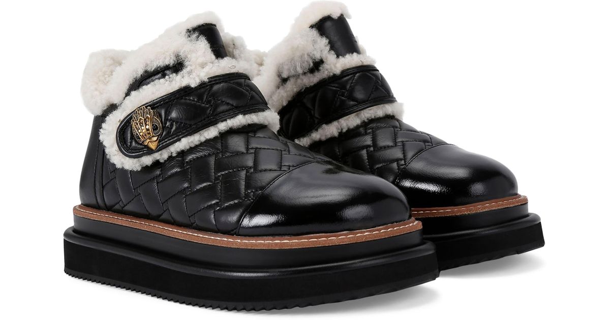 Kurt Geiger Leather Orson Strap Boots in Black | Lyst