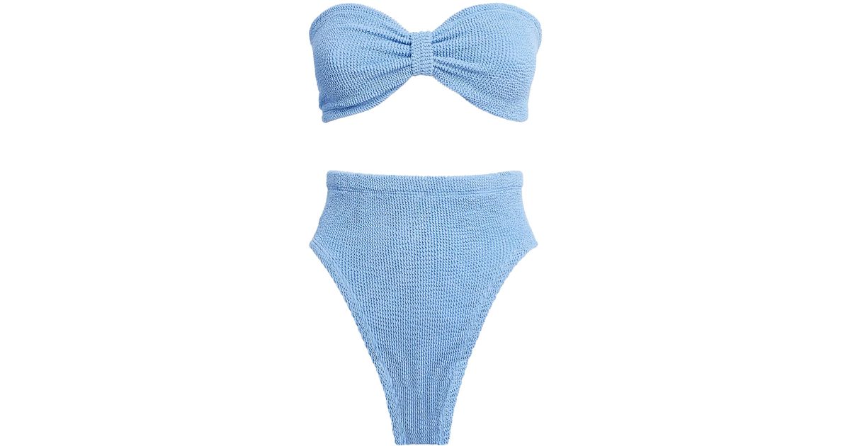 Hunza G Ruby Bandeau Bikini in Blue | Lyst