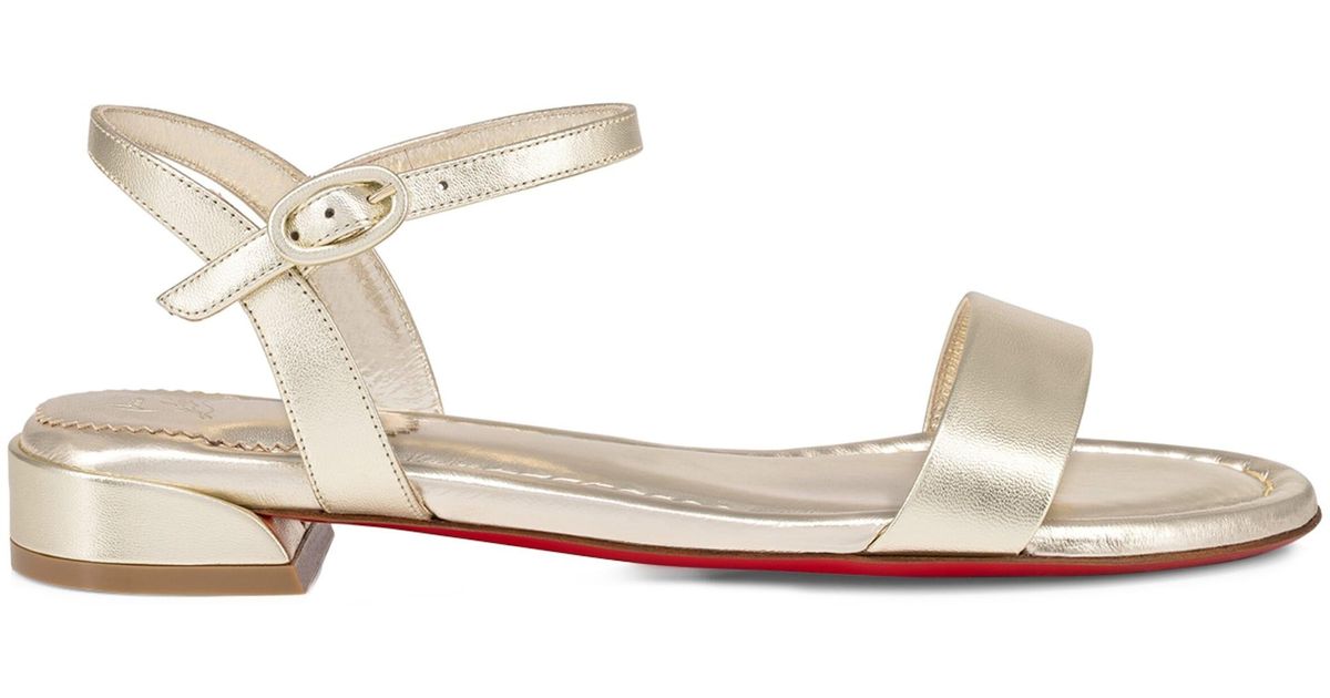 Christian Louboutin Sweet Jane Leather Sandals in Natural | Lyst