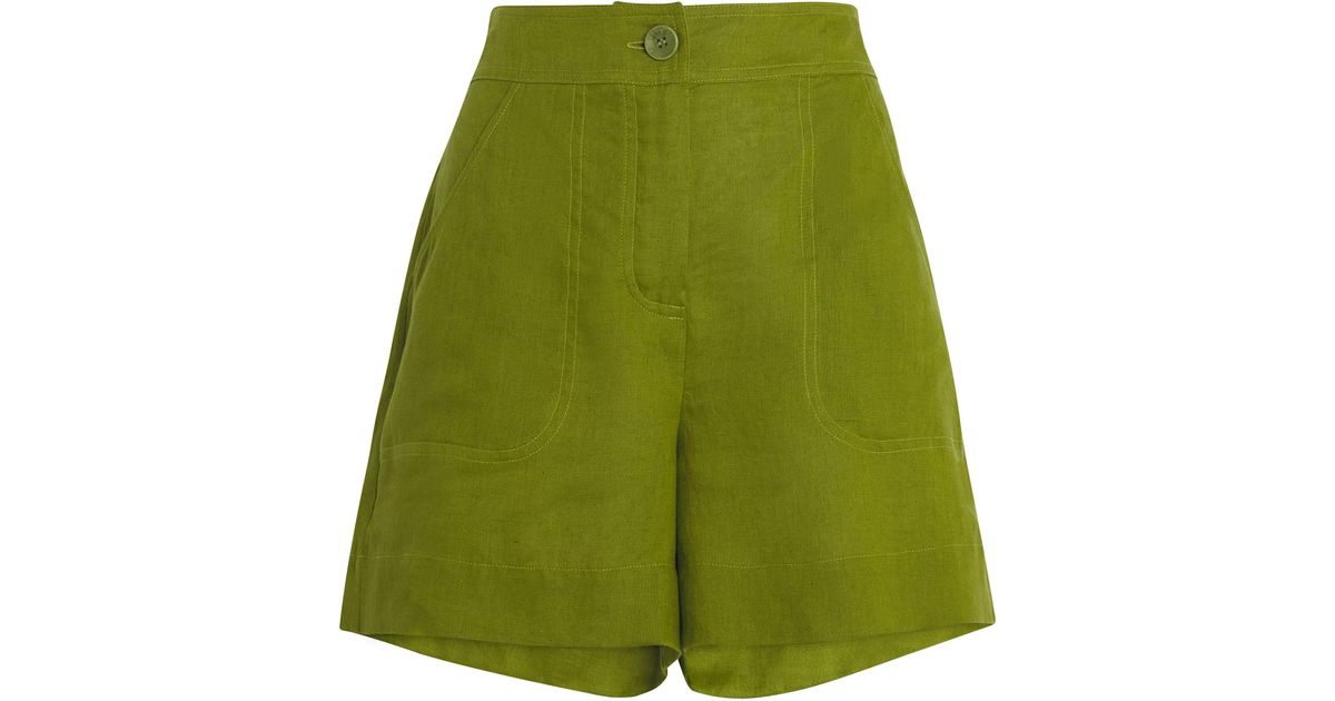 Eres Linen Shorts in Green | Lyst