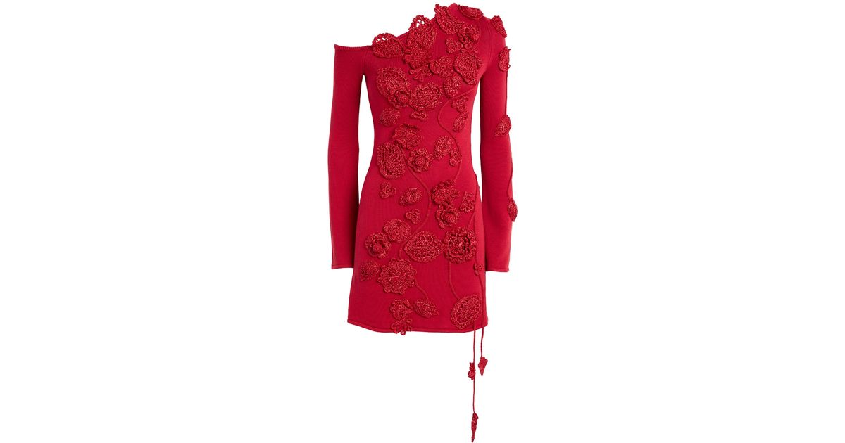 Cult Gaia Crochet Kaela Mini Dress in Red | Lyst