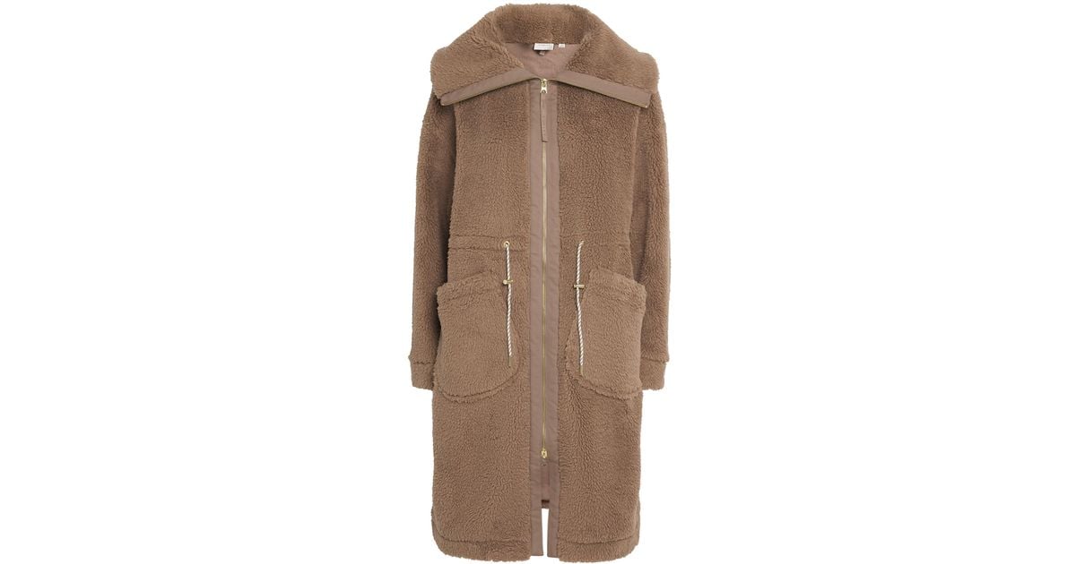 Varley Sherpa Logan Longline Coat in Brown | Lyst