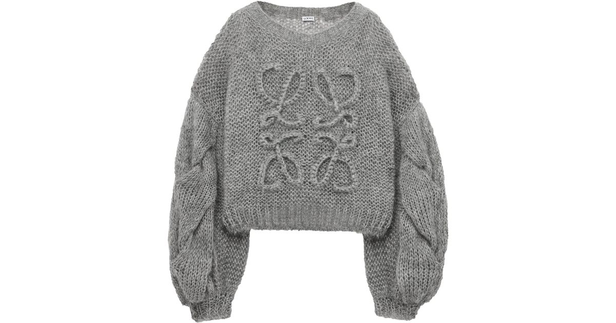 Loewe Anagram-pattern Dropped-shoulder Wool-blend Knitted Jumper in ...