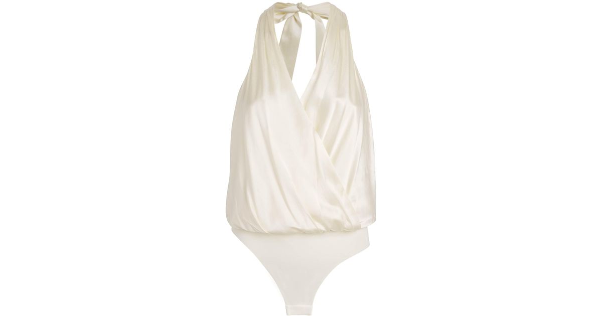 Veronica Beard X Poppy Delevingne Stretch-Silk Fernanda Bodysuit in ...