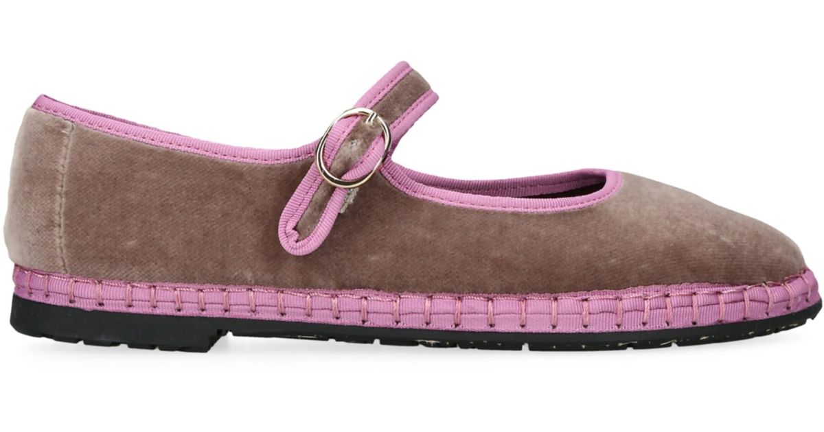 Flabelus Velvet Odiseo Mary Janes in Pink | Lyst
