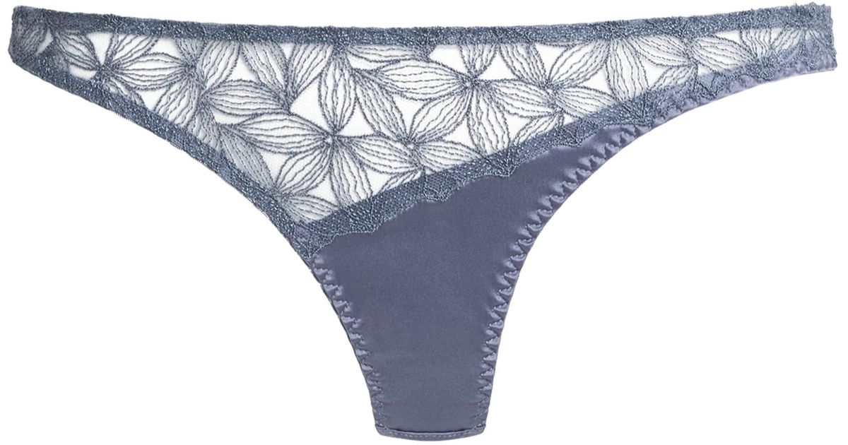 Coco De Mer Lace Esme Open Briefs in Blue | Lyst