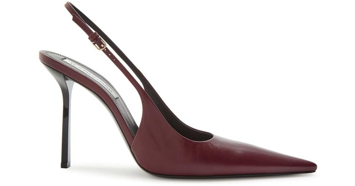 Victoria Beckham 100 Leather Slingback Pumps in Brown | Lyst UK