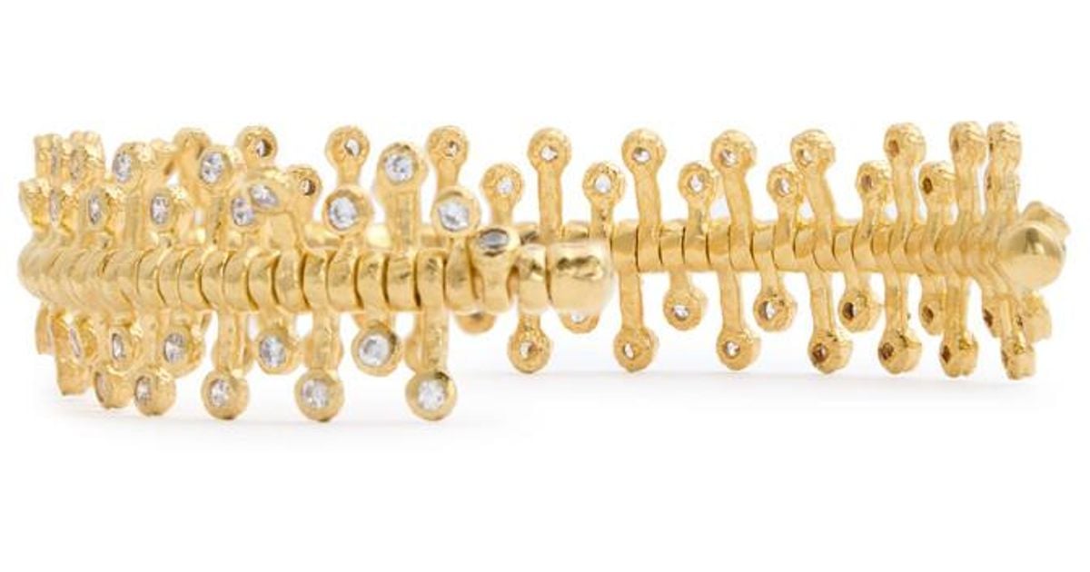 Joanna Laura Constantine Statement Wave Embellished Bracelet in White ...