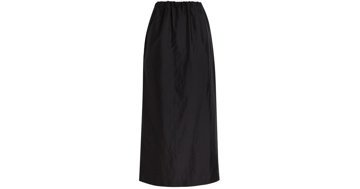 The Row Saul Cotton And Silk-Blend Maxi Skirt in Black | Lyst UK