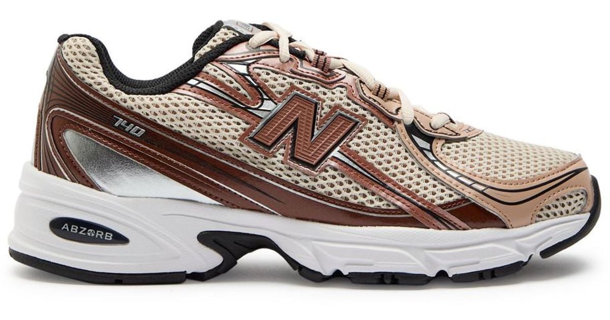 New Balance 740 Panelled Mesh Sneakers in Brown | Lyst UK