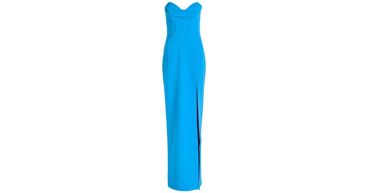 Rebecca Vallance Skylar Strapless Crepe Gown in Blue | Lyst