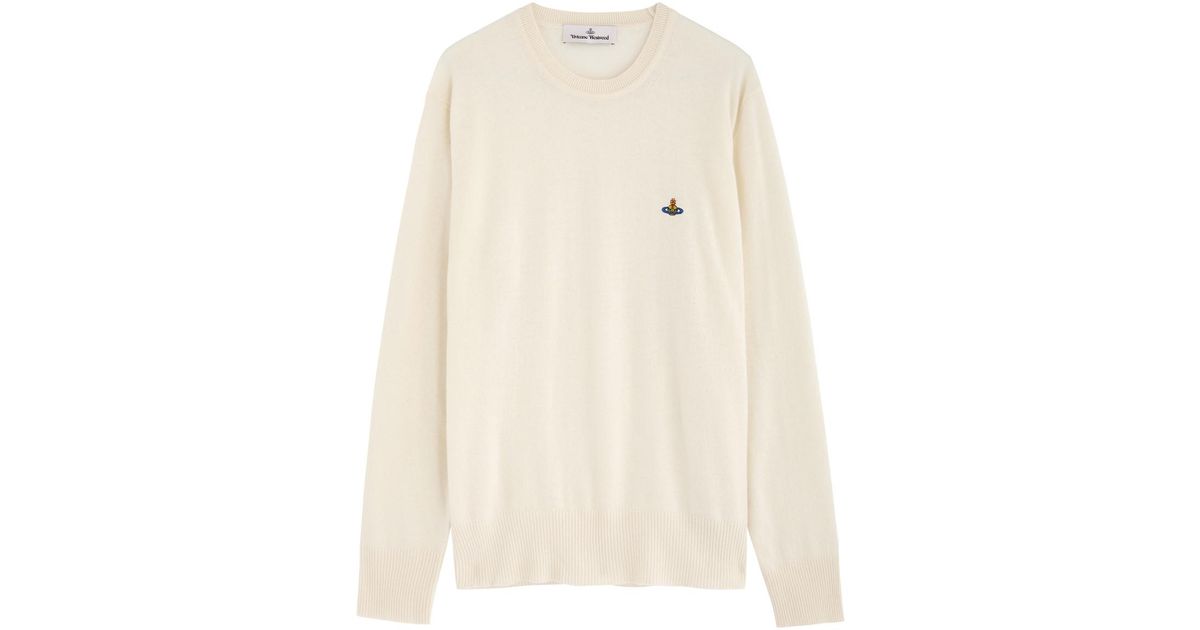 Vivienne Westwood Alex Logo Wool-Blend Jumper in Natural for Men | Lyst