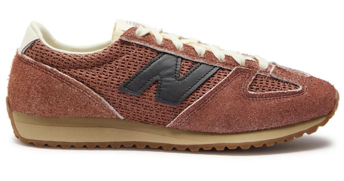 New Balance 471 Panelled Knit Sneakers in Brown | Lyst