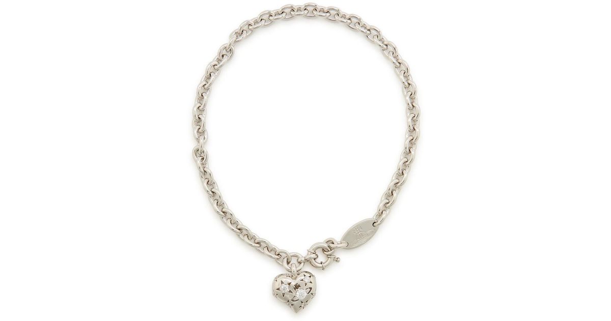 Vivienne Westwood Lee Crystal-Embellished Heart-Pendant Necklace in ...