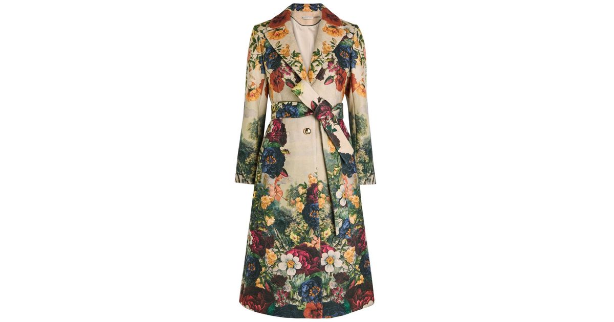 Alice + Olivia Joelle Floral-Print Belted Coat | Lyst UK