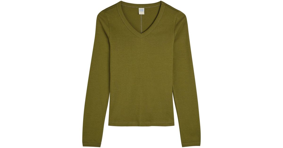 Flore Flore Jill Cotton Top in Green | Lyst UK