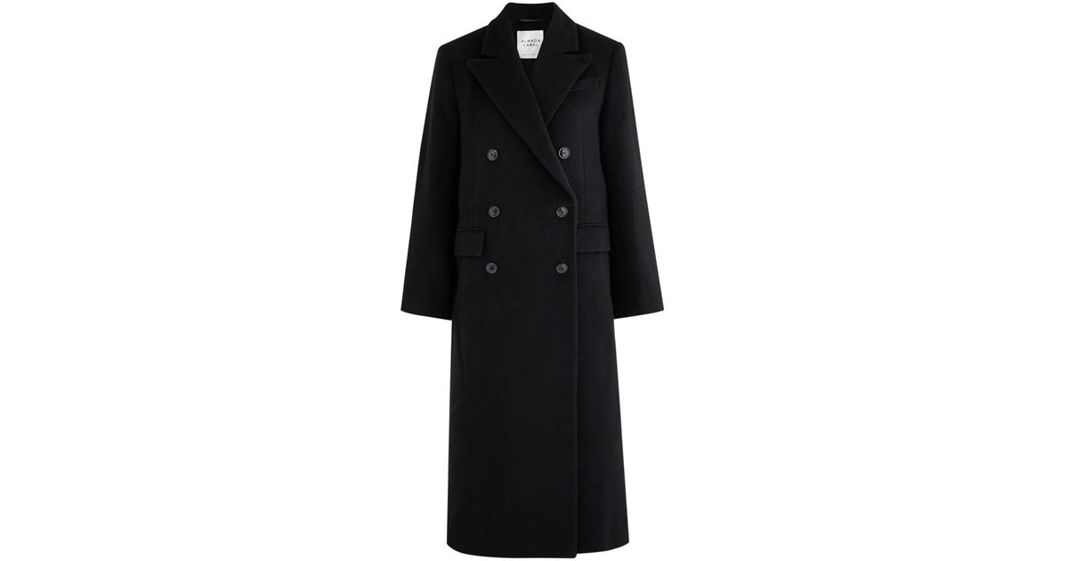 Almada Label Drew Double-Breasted Wool-Blend Coat in Black | Lyst