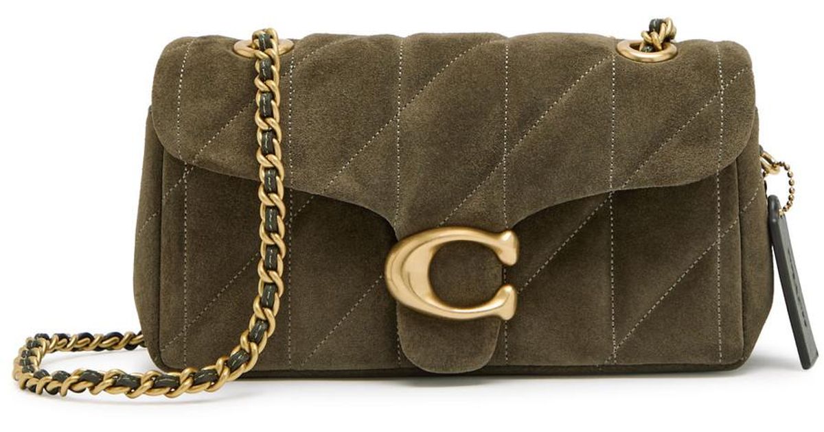 COACH Tabby 20 Quilted Suede Shoulder Bag in Green | Lyst