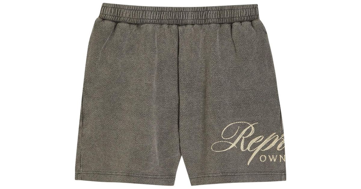 Represent Owners Club Script Cotton-Mesh Shorts in Grey for Men | Lyst UK