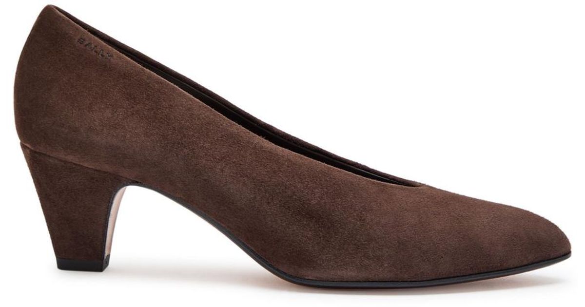 Bally Aline 55 Suede Pumps in Brown | Lyst