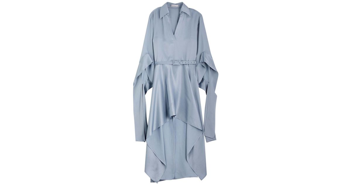 Palmer//Harding Tandem Asymmetric Satin Mini Dress in Blue | Lyst UK