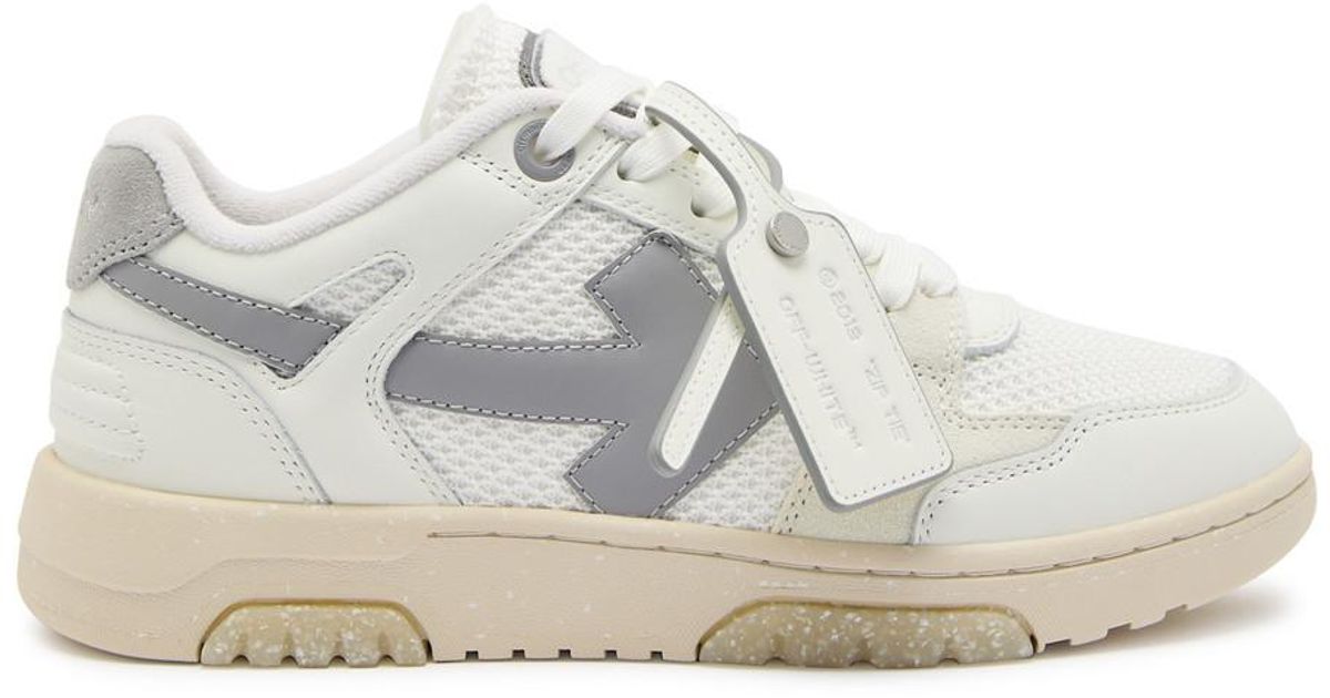 Off-White c/o Virgil Abloh Panelled Mesh Lace-Up Sneakers in White ...