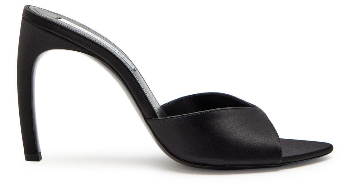 Victoria Beckham Harlow 100 Pointed Satin Mules in Black | Lyst UK