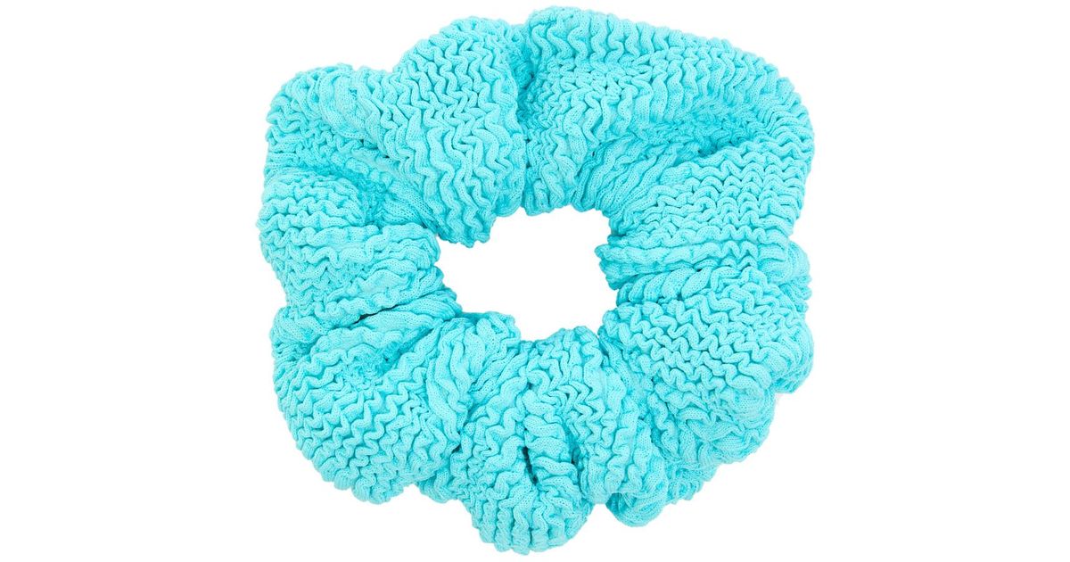 Hunza G Seersucker Scrunchie in Blue | Lyst UK