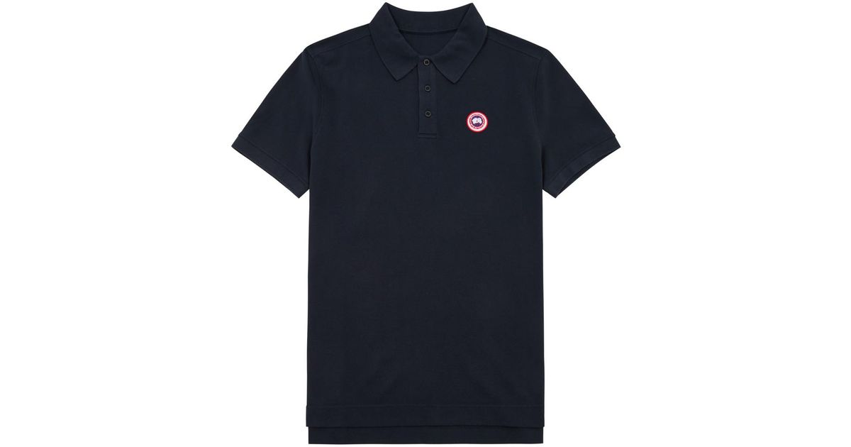 Canada Goose Beckley Logo Piqué Cotton Polo Shirt in Blue for Men | Lyst
