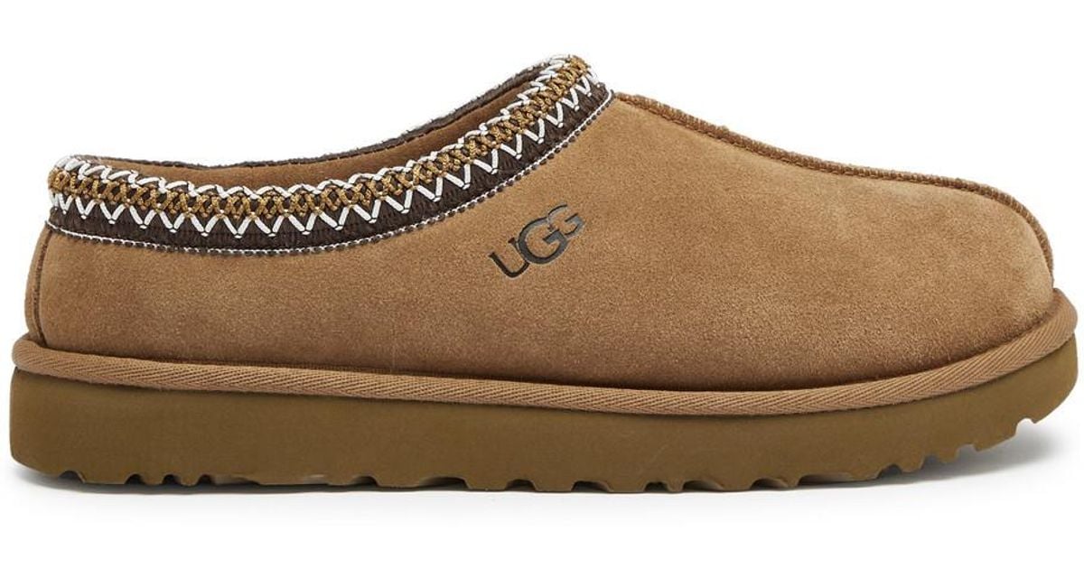 UGG Tasman Suede Flatform Slippers in Brown | Lyst