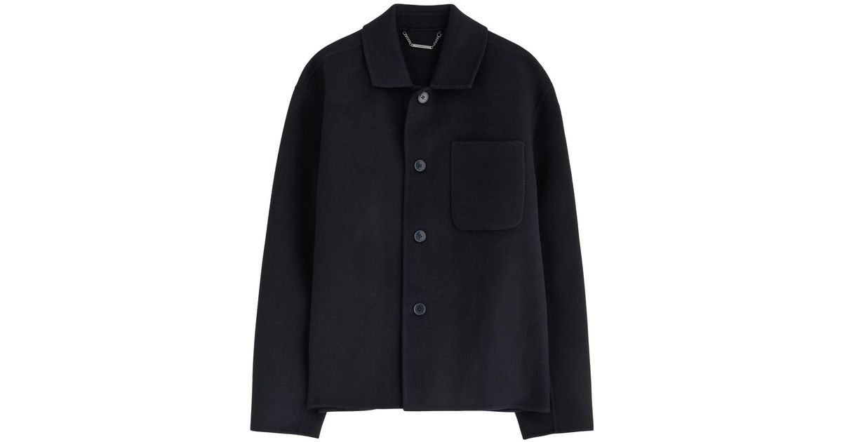 Percival Wool Overshirt in Black for Men | Lyst